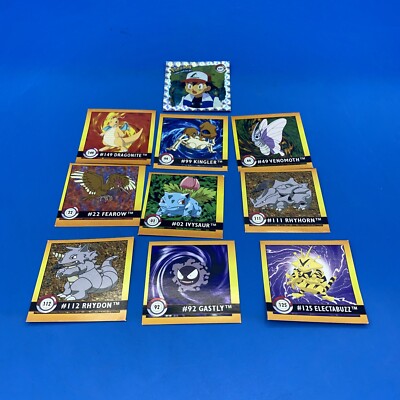 Pokemon 1999 Artbox Series 1 PRIZM Stickers Ash Pr07. plus 9 regular | eBay