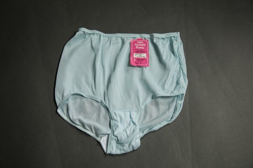 Vtg NWT Acetate Brief Panty Womens 7 Blue Granny Sheer High Waisted | eBay