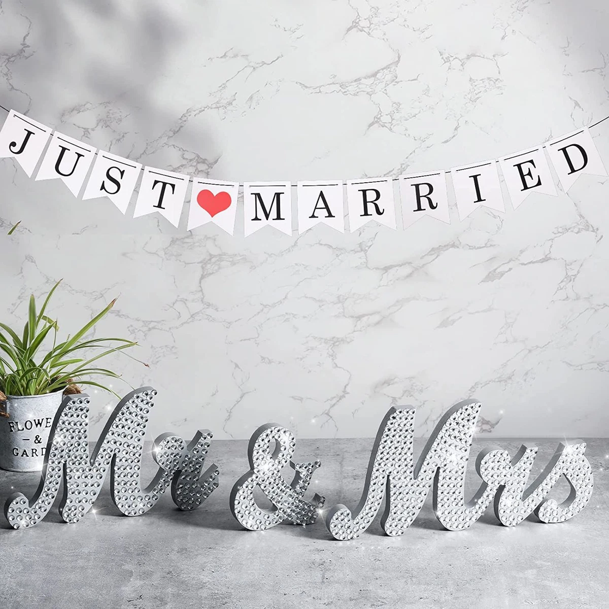 Just Married Sign Rustic