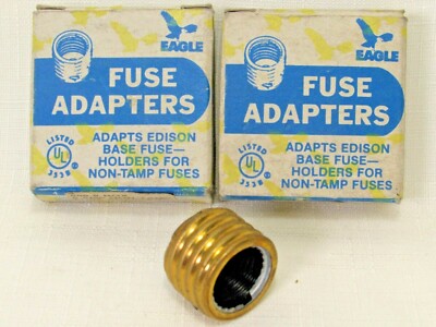 LOT OF 8 EAGLE Fustat SA8 EDISON NON TAMP Fuse Adapters 8 Amps NEW OLD ...