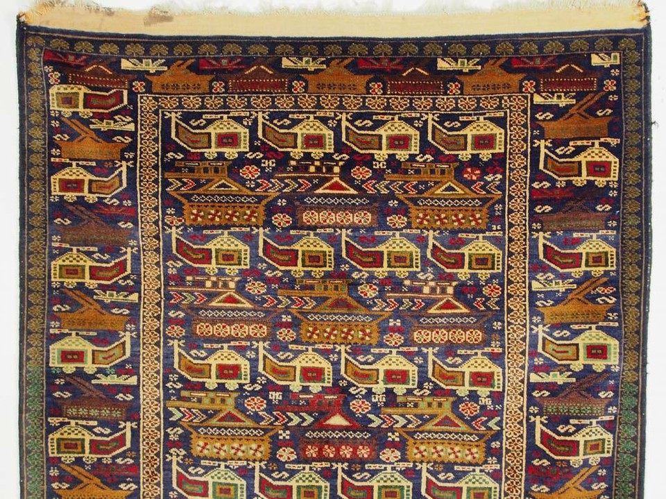 6,8x 3,9 ft unique genuine old nomadic Afghan War rug Afghanistan ...
