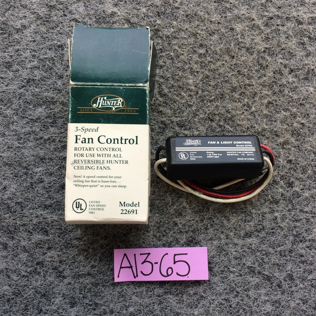 Hunter Universal Wall Mount Ceiling Fan Control 99111 | Shelly Lighting