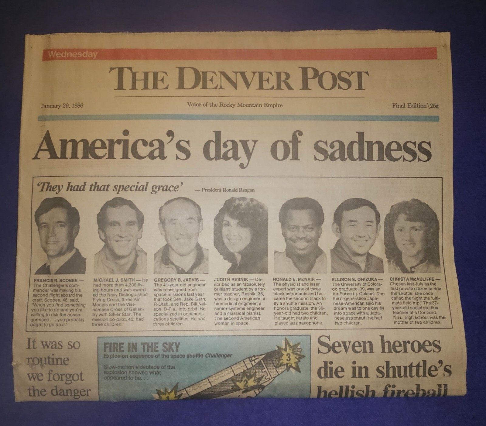 The Denver Post January 29, 1986; America's Day of Sadness - RARE FIND ...