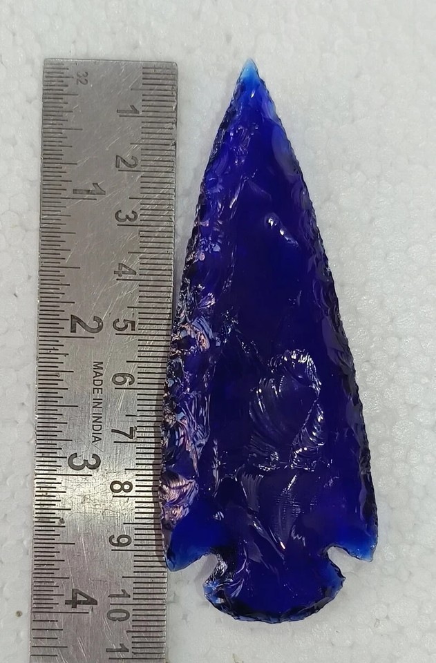 Blue Obsidian Glass Spearhead Arrowhead Crystal for Healing and Jewelry Making. | eBay