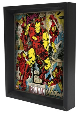 IRON MAN-PANELS 8x10 3D SHADOWBOX WALL DECOR MARVEL COMICS SUPERHERO ...