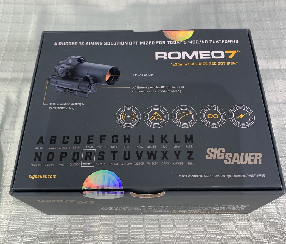 Sig Sauer ROMEO7 1x30mm Red Dot Sight w/ 3 MOA Dot Reticle - SOR71001 ...
