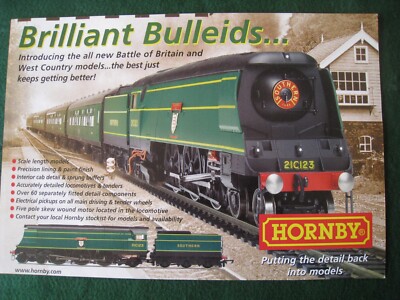 BRILLIANT BULLEIDS...WEST COUNTRY MODEL RAILWAY HORNBY 2001 ADVERT A4 ...