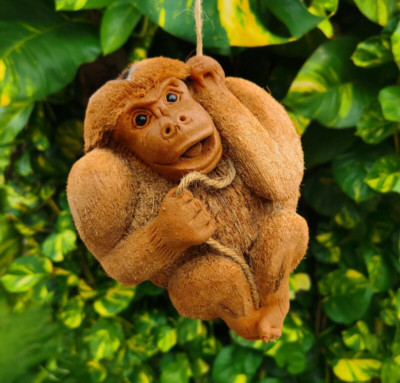 Coconut Carved hanging Monkey Hand Carved Handmade Unique Souvenir Home ...