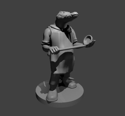 Croc Folk Cook Monster Manual 28mm Scale DND D&D Tabletop Mini | eBay