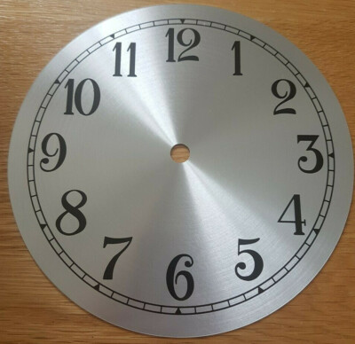 NEW - 7 Inch Clock Dial Face - Silver Finish - 177mm Arabic Numerals ...