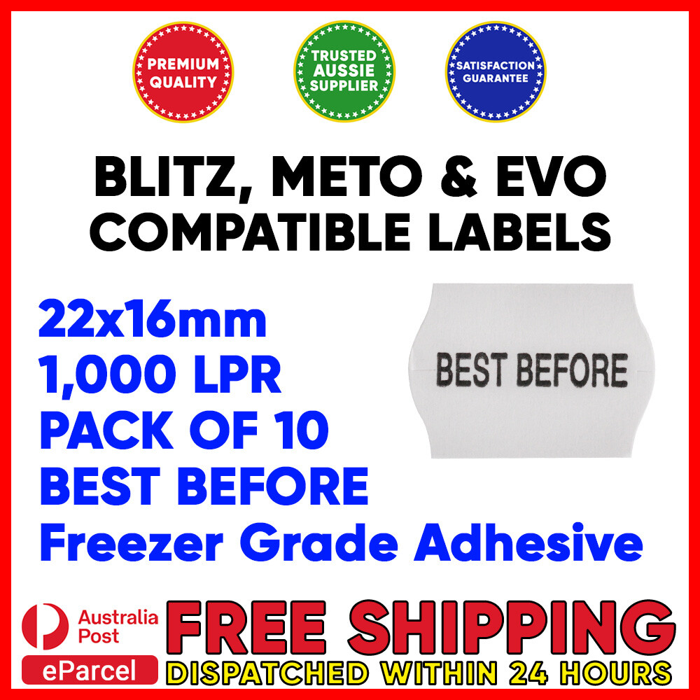 Blitz, Evo & Meto "Best Before" Labels x 10 Rolls(10,000 Labels) 22 x ...