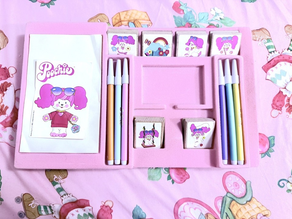 Vintage POOCHIE Timbrini Stamp & Marker Set MATTEL 1986-Rare | eBay