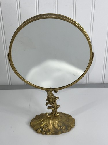 Beautiful Vintage Double Sided Golden Vanity Mirror Excellent Condition ...