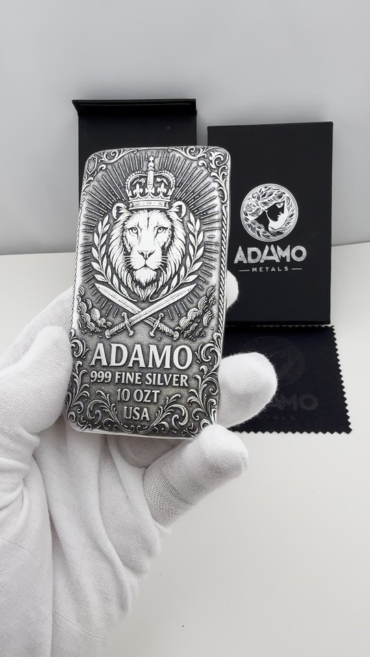 10 oz Silver Art Bar 999 - Lion King - Exclusive Ltd. Edition - Adamo ...