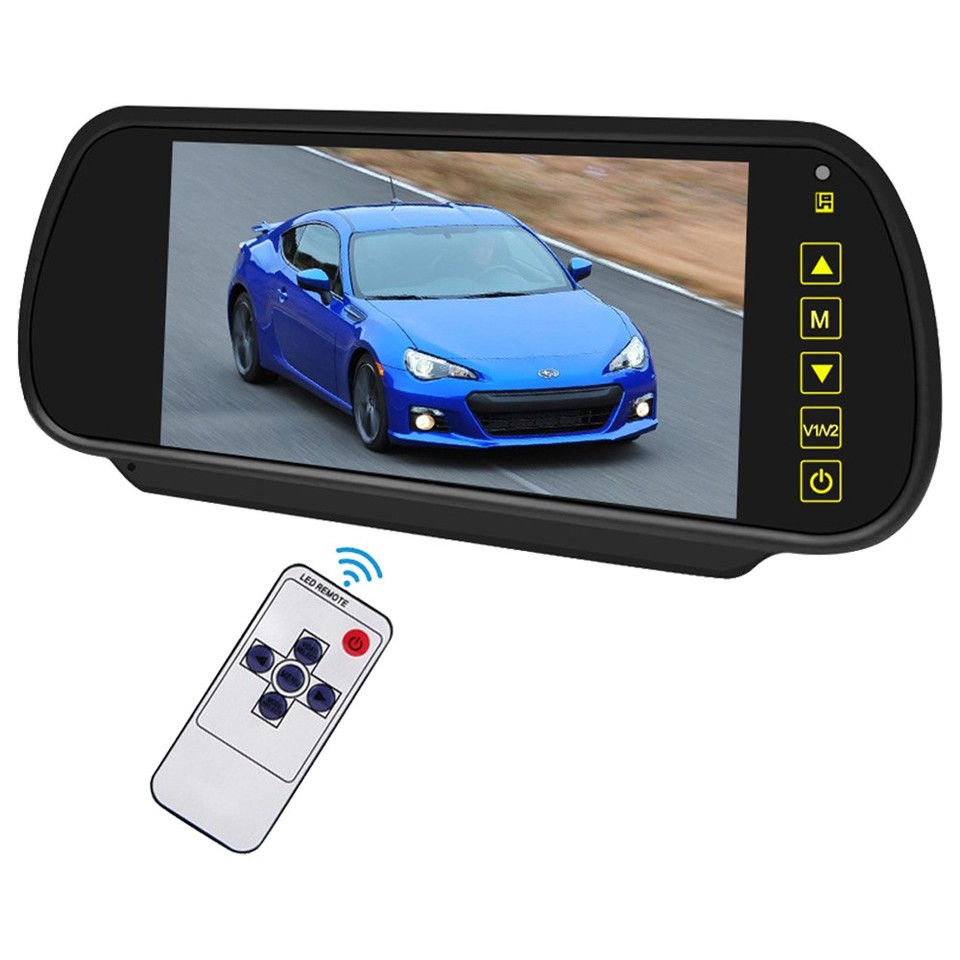 Car Rear View Sets 7" LCD Mirror Monitors + IR LED Night Vision ...
