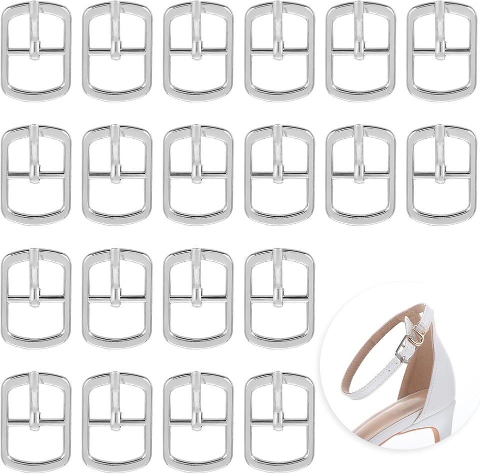 20Pcs Shoes Buckles Metal Single Prong Pin Shoes Buckles, Adjustable ...