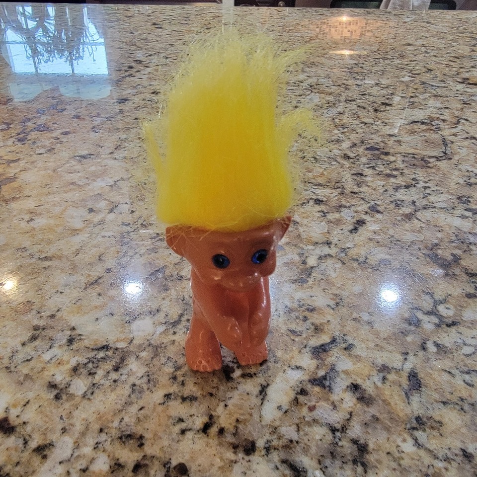 Vintage Troll with Yellow Hair 2.5" Pencil Hugger Figure Made in Korea ...