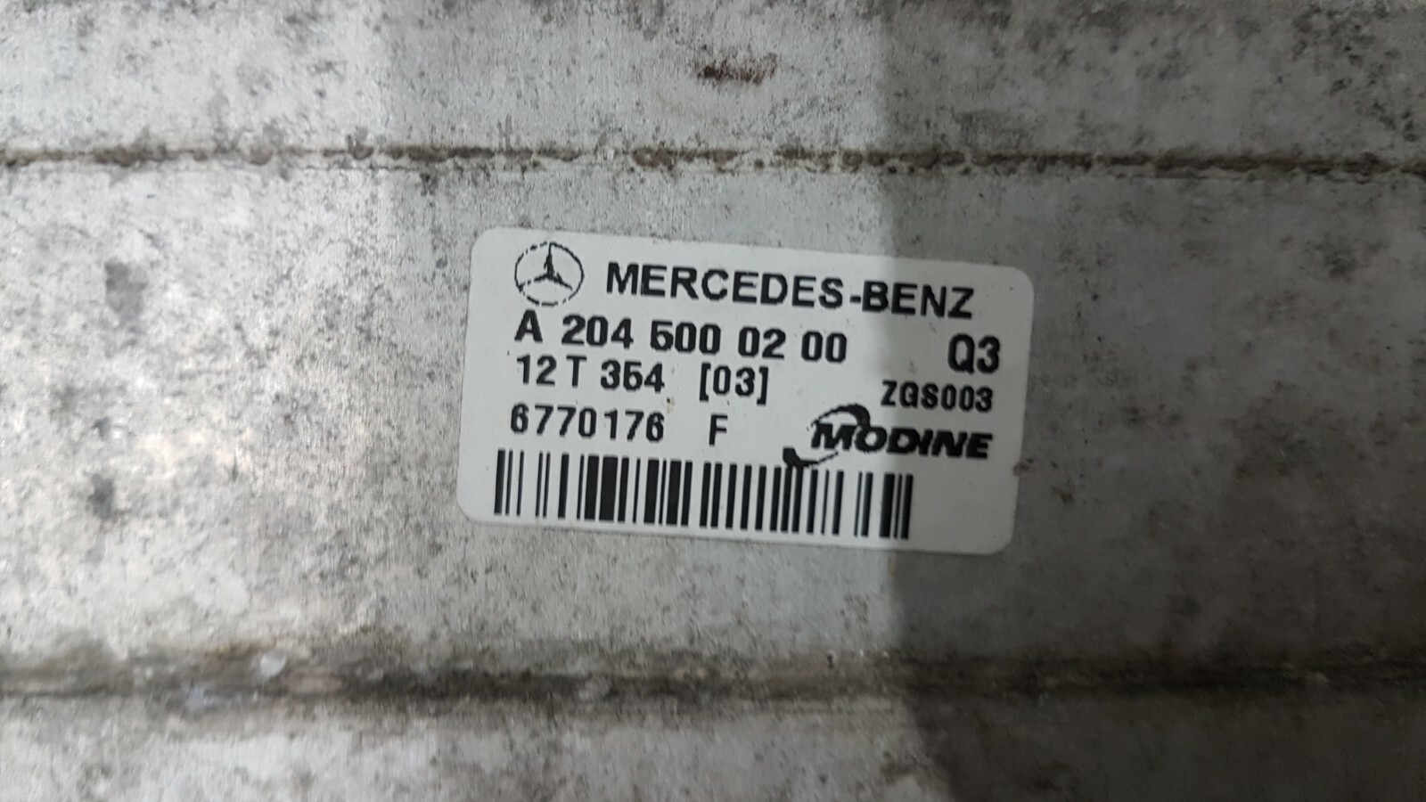 GENUINE MERCEDES C E CLASS W204 W212 07-14 DIESEL TURBO INTERCOOLER ...