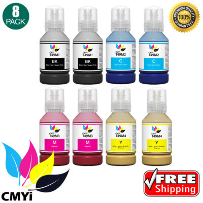 8 Pack T49M Sublimation Dye Ink Bottle replacement for Epson SureColor ...