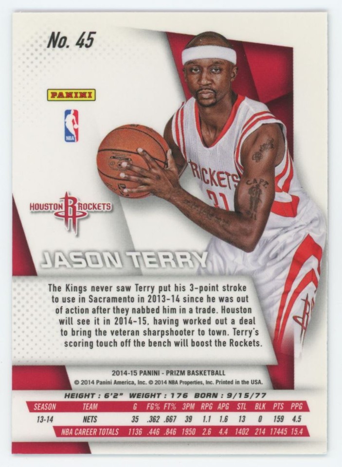 2014-15 Panini Prizm Jason Terry Houston Rockets #45 | eBay