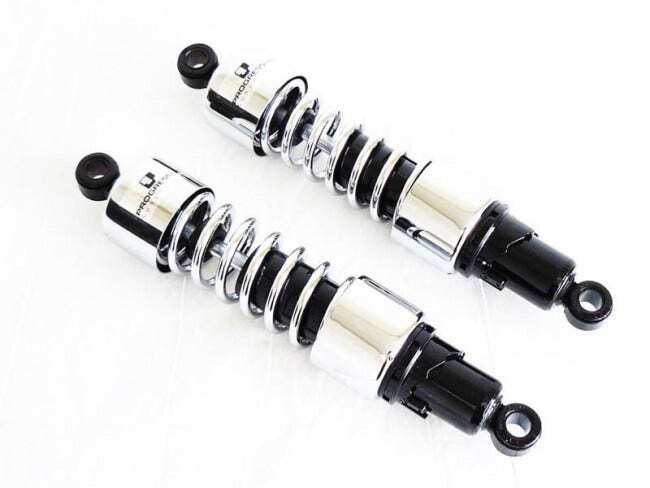 Progressive 412 Series 11.5" Chrome Heavy Duty Rear Shocks Harley FLH/T ...