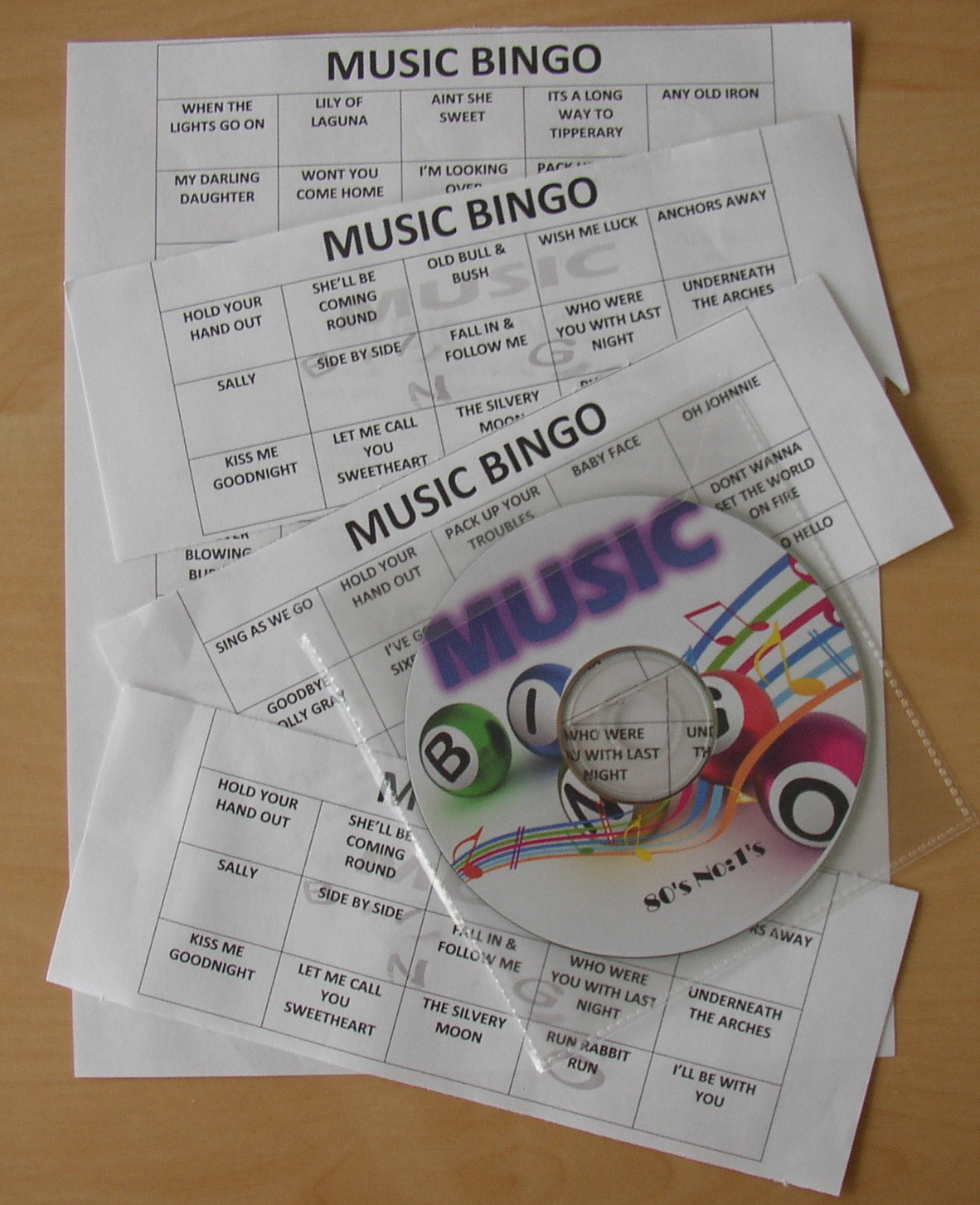 Bingo Game Music Bingo" 75 UK Million Sellers" READY TO PLAY/50 Bingo ...