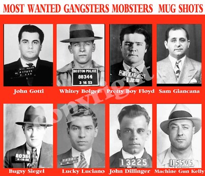 Wanted Mobsters Gangster 1930s Crime bosses and killers poster 16 x 20 ...