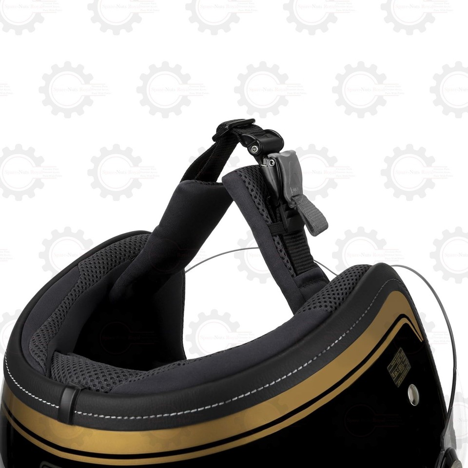 ROYAL ENFIELD CHOPPER OPEN "FACE HELMET WITH CLEAR VISOR BLACK GOLD ...