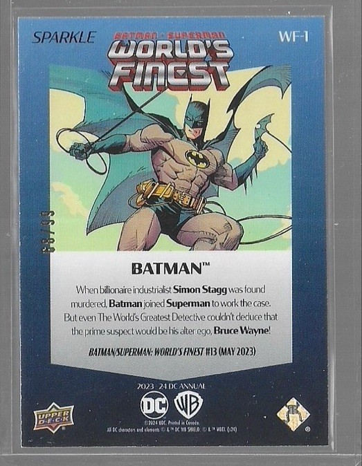 2023-24 DC Annual Batman/Superman World’s Finest Sparkle #/99 Batman # ...