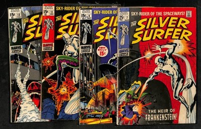 Silver Surfer #7, 8, 11, 13 Early Bronze Age Lot X4 Buscema Art (KC) 57 ...