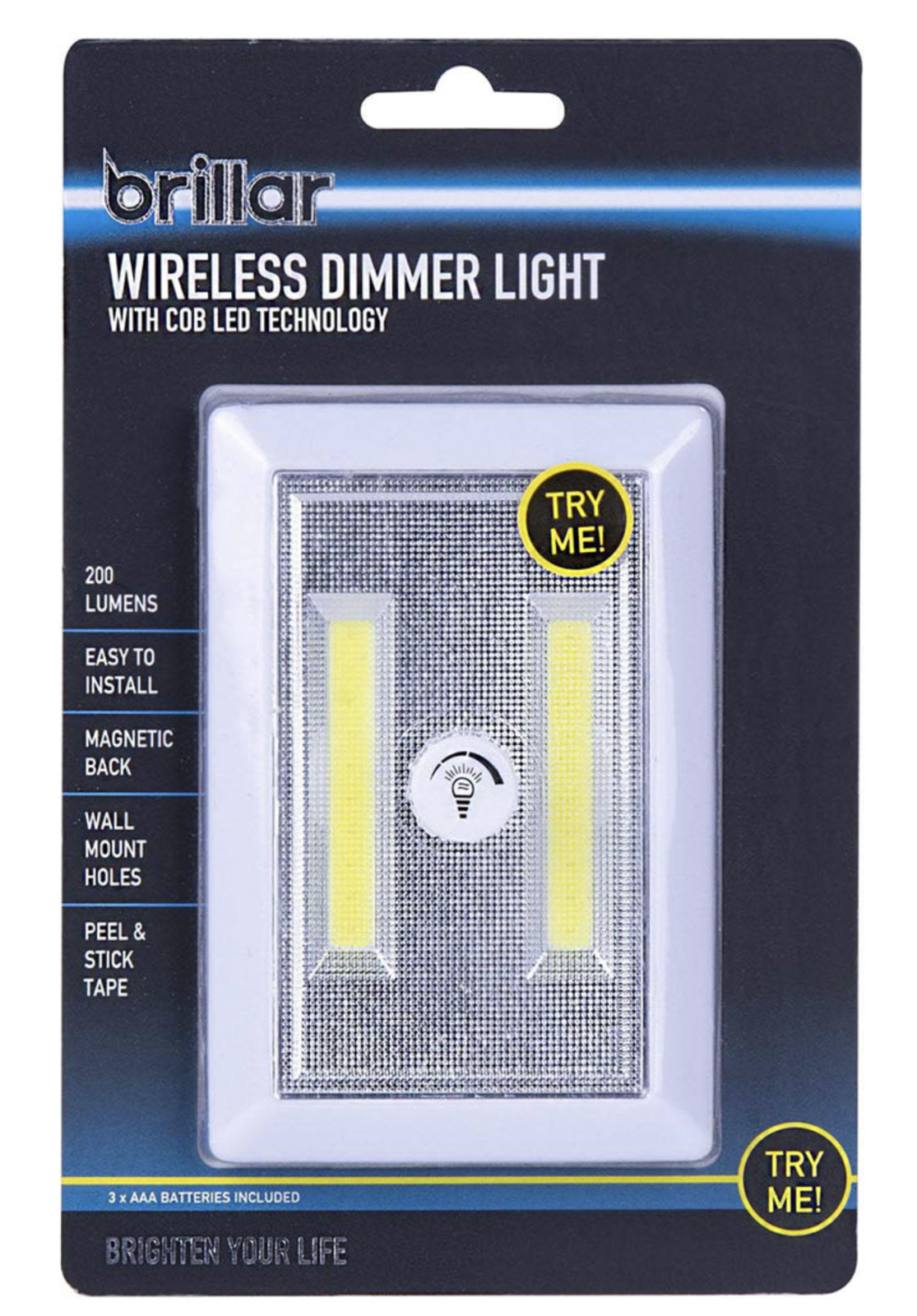 Brillar Wireless Dimmer Light Cob Led 200 Lumen Night Lamp Adjustable ...