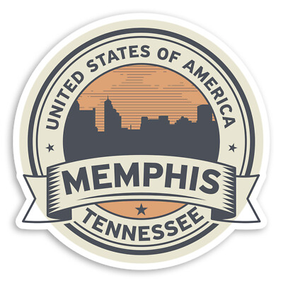 2 x 10cm Memphis Tennessee Vinyl Stickers - USA America Luggage Sticker ...