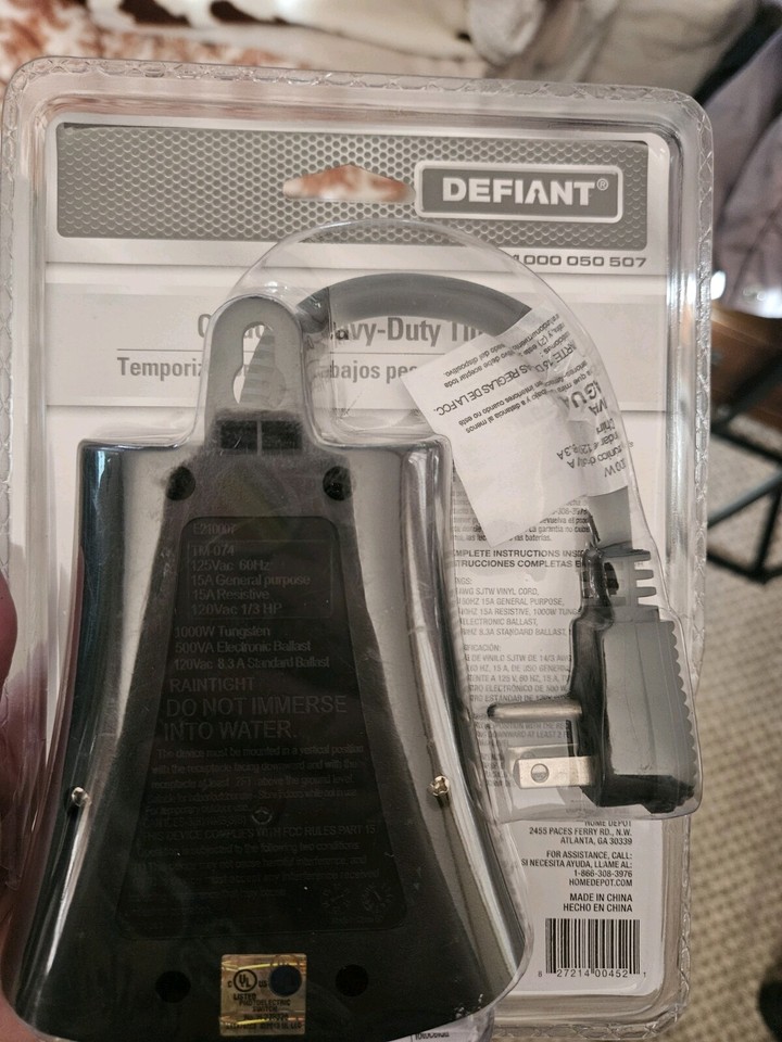 Defiant Programmable Outdoor Heavy-Duty Timer, 3 Grounded Outlets | eBay