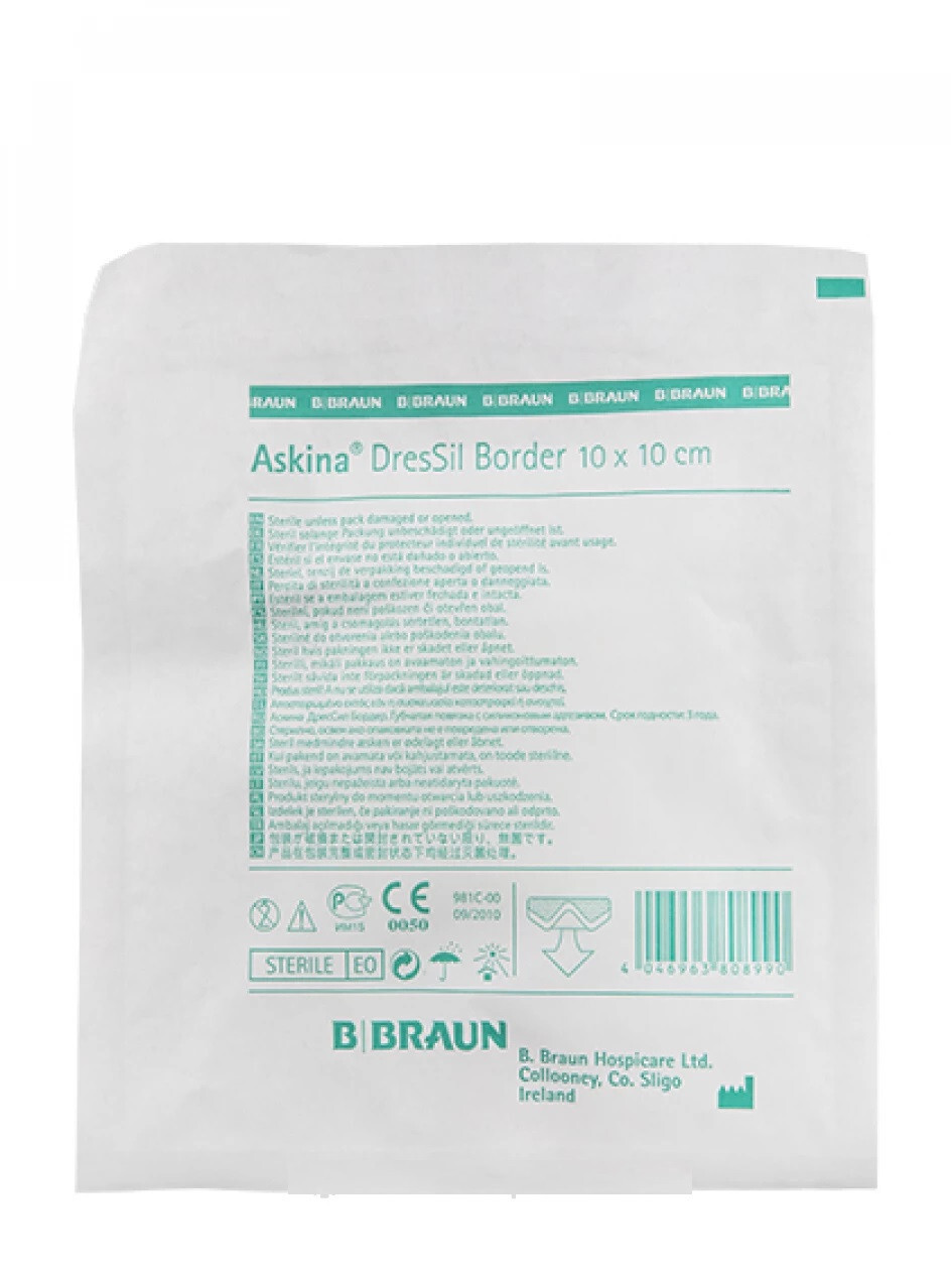 Askina DresSil Border patch 10 x 10 cm, with salt, sterile, 1 pc. | eBay