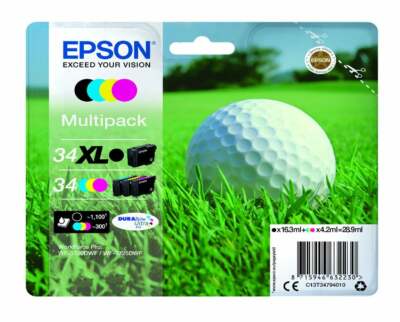 Genuine Epson 34XL & 34, Golf Ball Multipack Ink Cartridge, T3479 ...