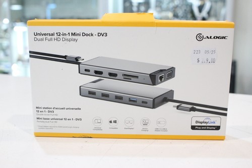 ALOGIC Universal 12 in 1 Mini Dock - DV3 Dual Full HD Display | eBay ...