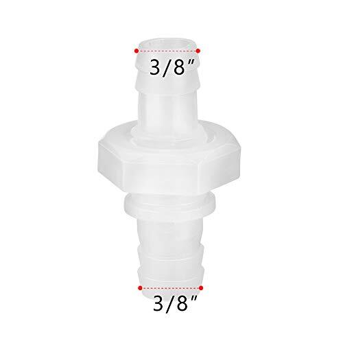 3/8" Hose Barb Thrubulk Bulkhead Fitting Plastic Hex Straight Union ...