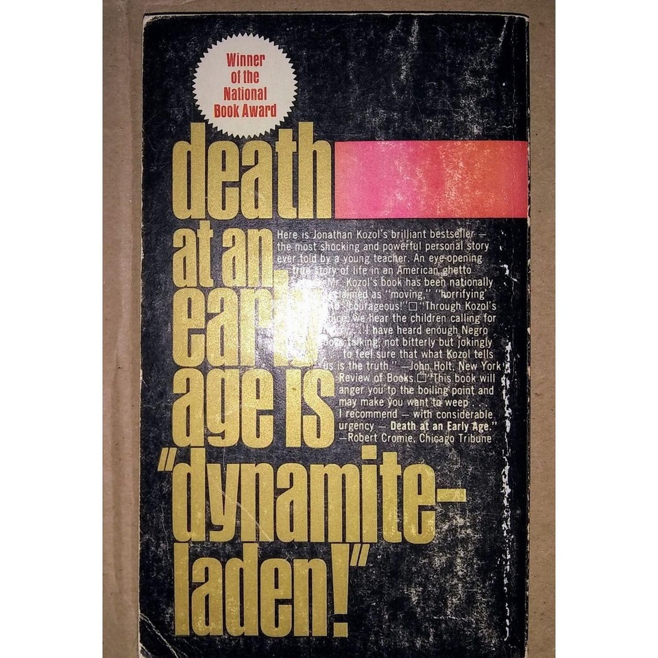 Death At An Early Age by Jonathan Kozol 1967 Vintage Book | eBay