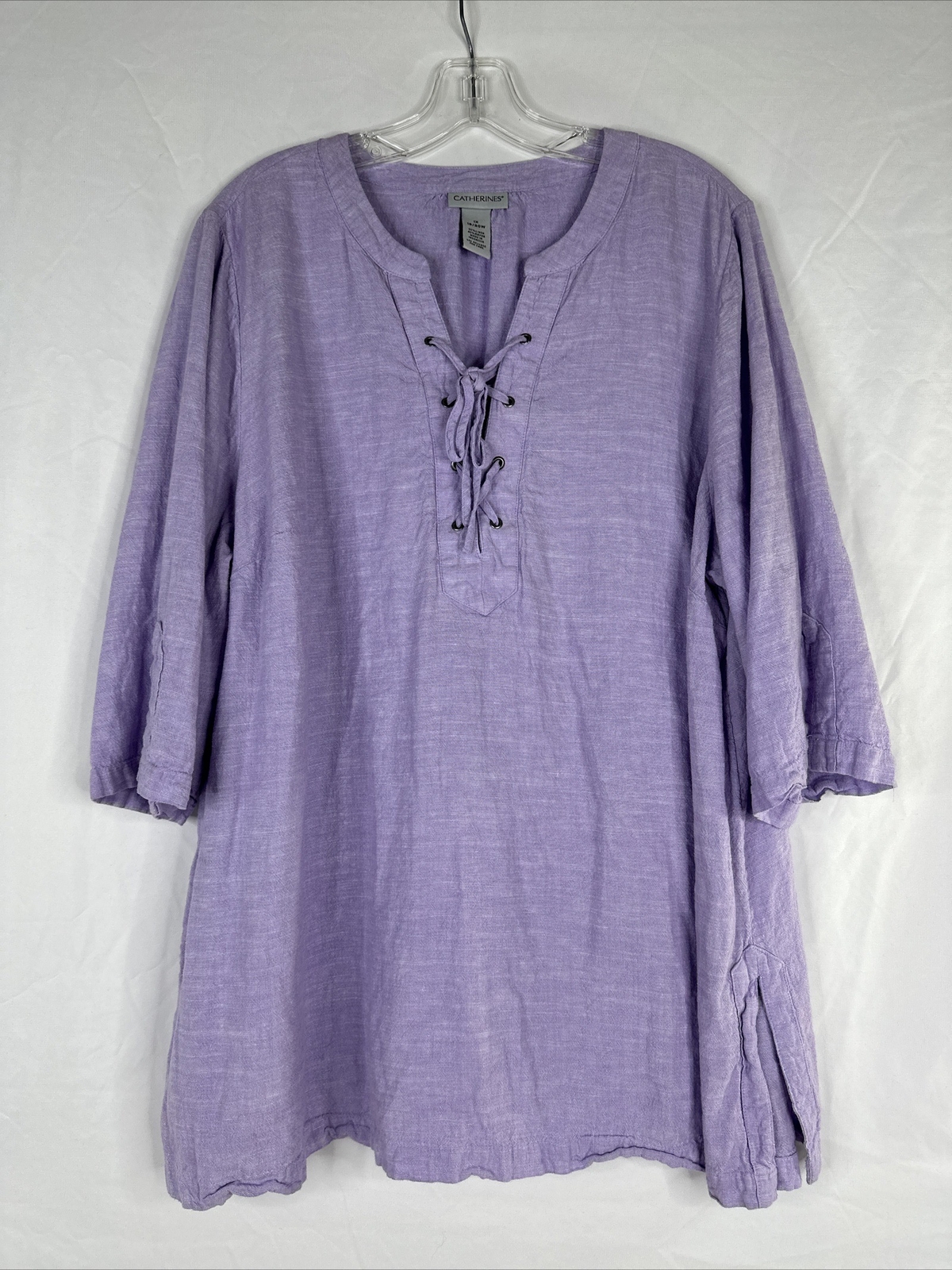 Catherines Linen Blend Tunic Top Womens Plus Size 1X … - Gem