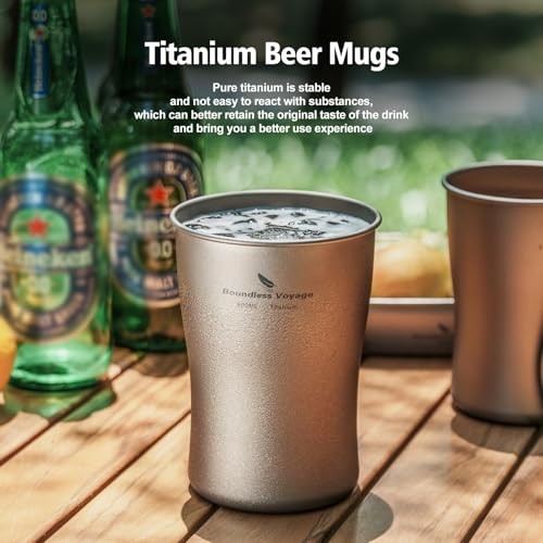 Titanium Beer Cups Ultralight Coffee Tea Juicy Mugs for Outdoor Camping ...
