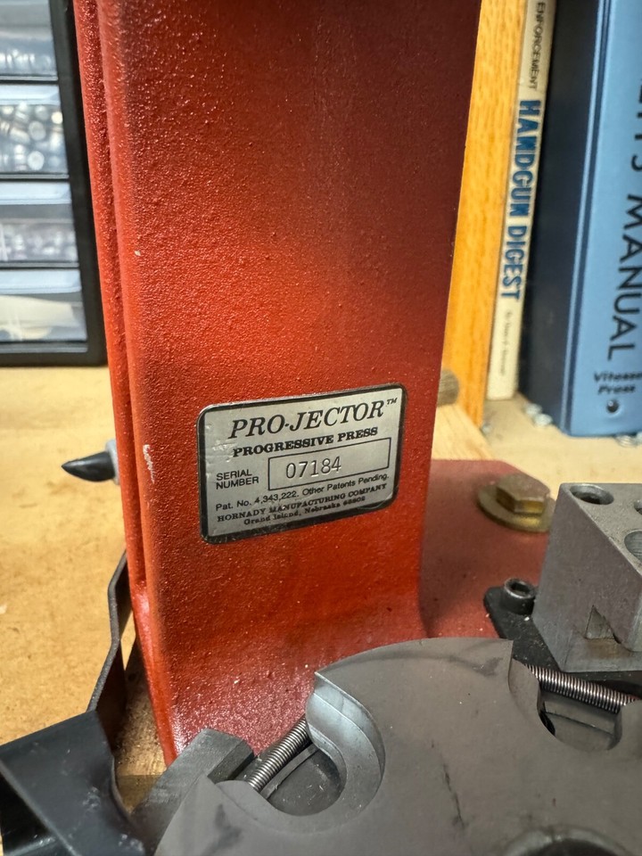 HORNADY PRO JECTOR PROGRESSIVE RELOADING PRESS-qty 2, setup for 9mm and ...