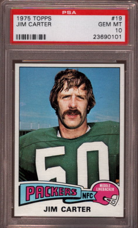 1975 TOPPS # 19 JIM CARTER ☆RARE☆ GREEN BAY PACKERS PSA 10 GEM-MINT | eBay