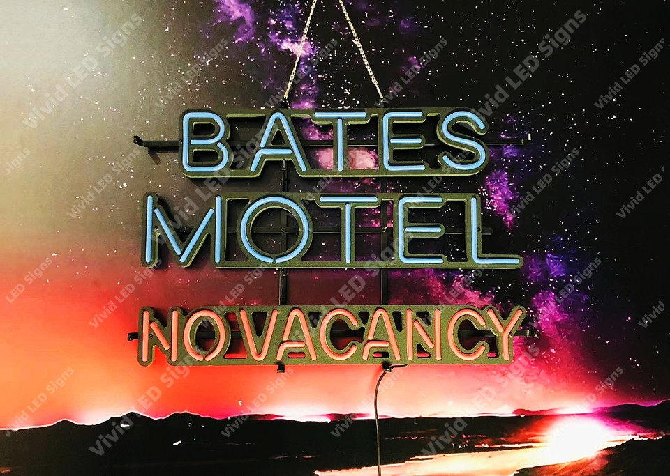 Bates Motel No Vacancy 24"x20" Vivid LED Neon Sign Light Lamp With ...
