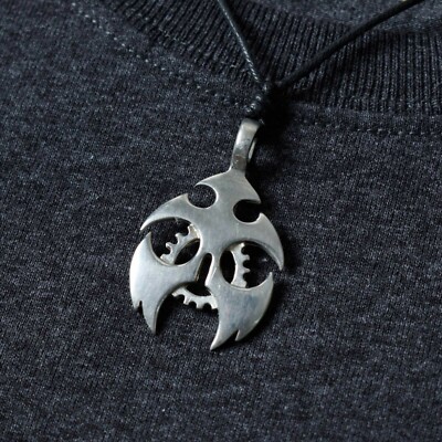 Biohazard Sign Symbol Silver Pewter Charm Necklace Pendant Jewelry | eBay