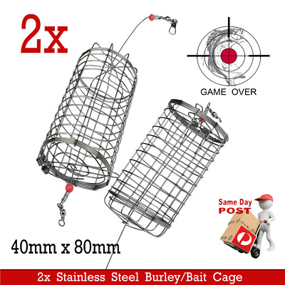 AMAZING STAINLESS STEEL BURLEY BERLEY BASKET CHUM BUCKET FOR FISHING ...
