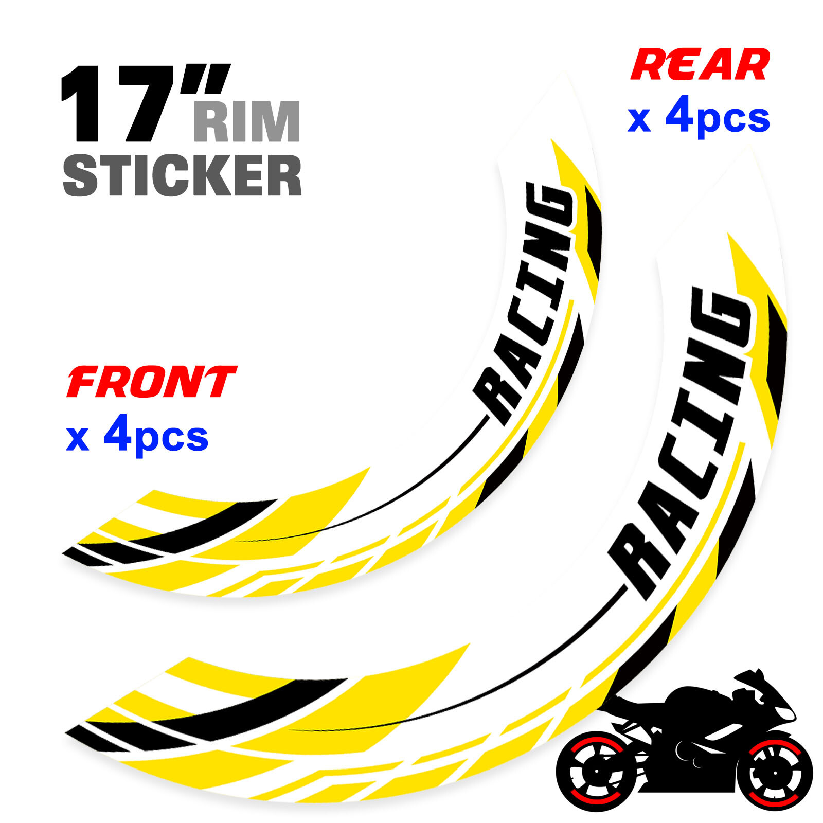 J01W Yellow Rim Decals Wheel Stickers Fit MT07 18 19 20 21 22 | eBay