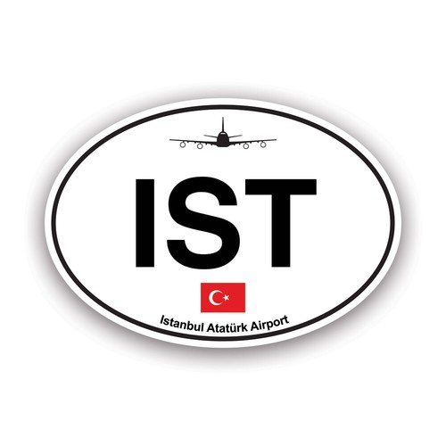 Istanbul Atat?rk Airport Euro Oval Sticker Decal - Weatherproof - ist ...