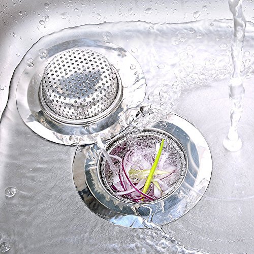 2pcs Stainless Steel Kitchen Sink Strainer Heavyduty Drain Filter Fit ...