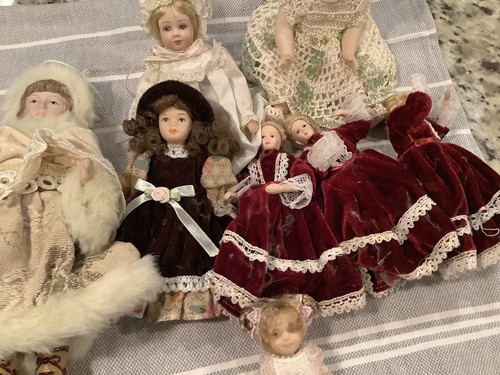 Vintage Tiny Mini Dolls Set Assorted Ceramic PORCELAIN DOLL Lot | eBay