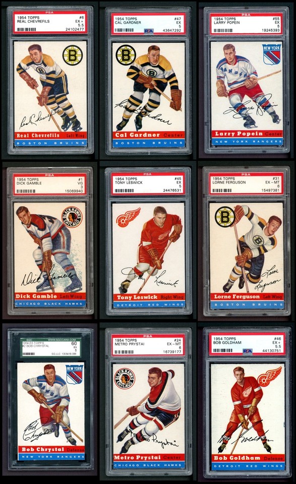1954-55 Topps Hockey Near Complete Set - Premier 5 - EX 5807369 (45 / ...